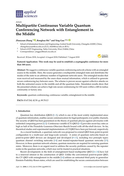 pdf multipartite continuous variable quantum conferencing network with entanglement in the middle