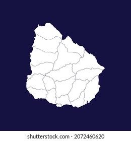 High Detailed Map Uruguay Stock Vector Royalty Free