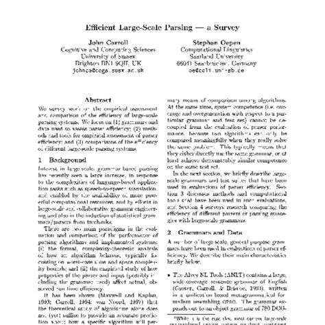 efficient large scale parsing a survey acl anthology