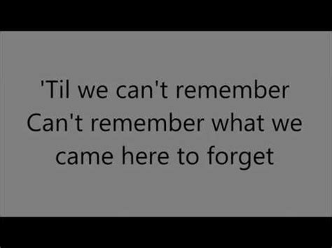 Blake Shelton Came Here To Forget Lyric Video Youtube