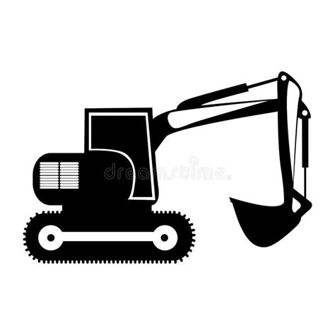 Imagen Del Icono Del Pictograma De La Maquinaria Pesada Del Excavador