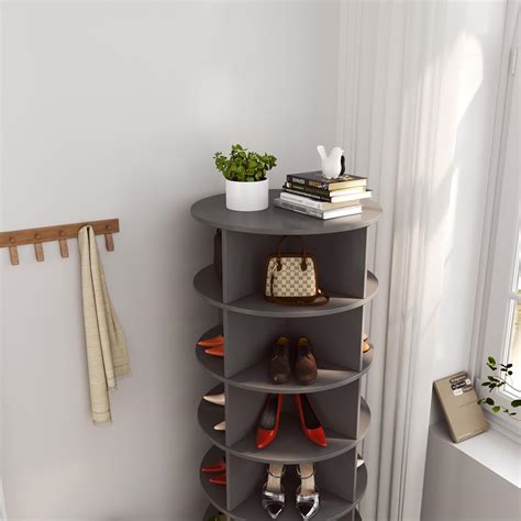 HomVent Zapatero Giratorio Torre Giratoria De Madera De 6 Niveles