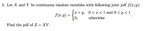 solved 5 let x and y be continuous random variables with