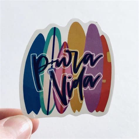 Rainbow Surf Boards Sticker Pura Vida Surfing Depop
