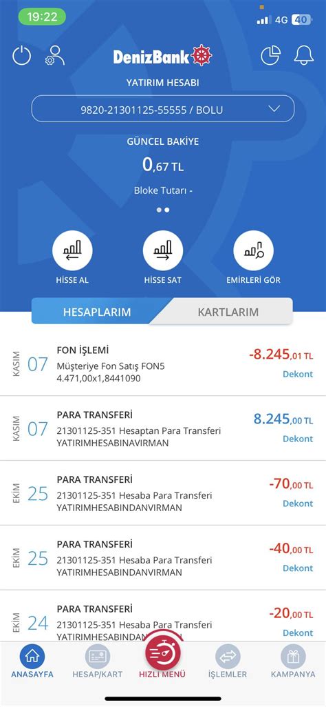 Denizbank Fon İşlemi Para Şikayetvar