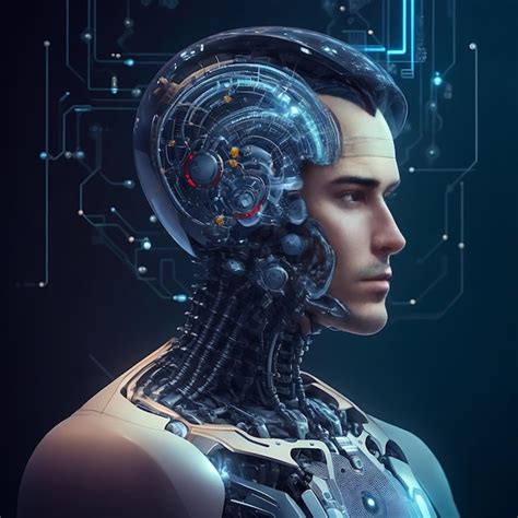 Inteligencia artificial en la cabeza humanoide tecnología de robótica
