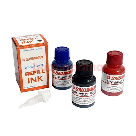 Jual Tinta Spidol Whiteboard Snowman Bisa Dihapus Hitam Biru Merah Isi
