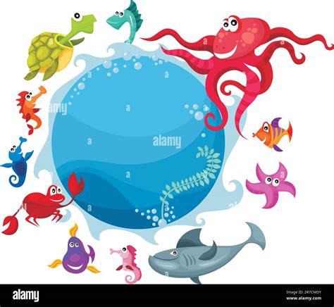 Vector Illustration Of A Sea Life Stock Vector Image Art Alamy
