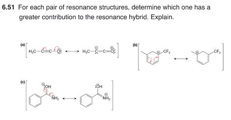 Solved 51 For Each Pair Of Resonance Structures Determine Chegg