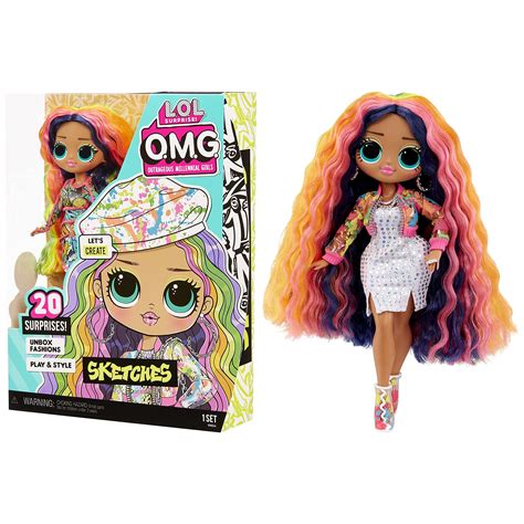 Buy L O L Surprise OMG Sketches Fashion Doll With 20 Surprises