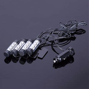 LEEPEE 4 In1 Blue Car Atmosphere Lights LED Bulb Decorative Lamp Glow