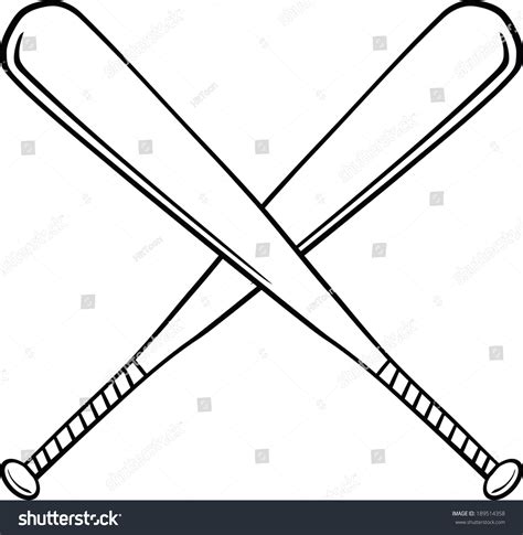 Softball Bats Crossed Clipart Row