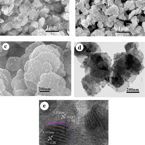 A FESEM Image Of Pristine BiOCl NFs And B C FESEM D TEM And E
