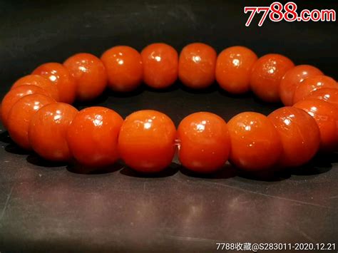 清代精品保山南红圆珠一手串 价格 3500元 au25125213 玛瑙 宝石手串 加价 7788文房四宝收藏