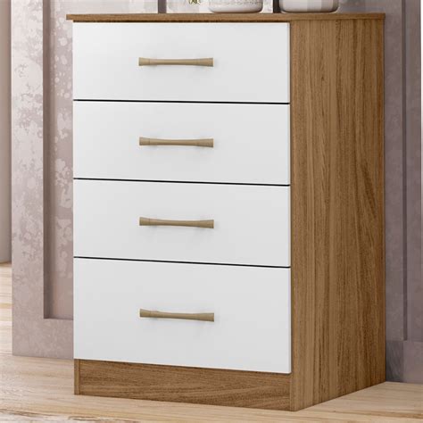 Comoda 4 Gavetas MS913 Moval Nat Branco
