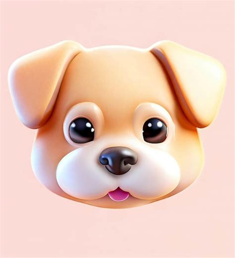 O rosto de um cachorro de desenho animado uma língua rosa Foto