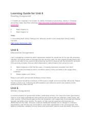 Bus Learning Guide For Unit Docx Learning Guide For Unit