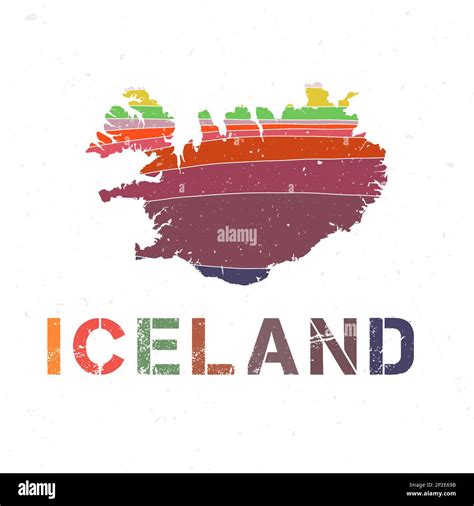 Diseño de mapas de Islandia Forma del país con hermosas ondas