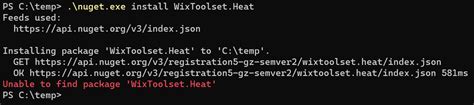 Standalone Install Of Heat From Nuget Fails Issue 7130 Wixtoolset