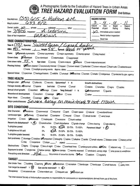 Hazard Tree Evaluation Fill Out Sign Online DocHub