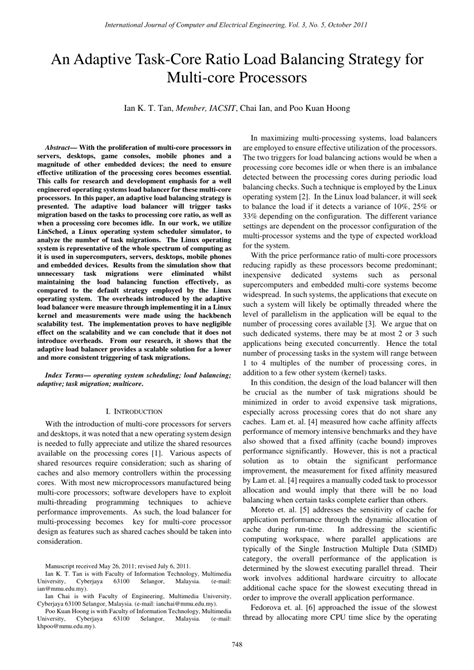 pdf an adaptive task core ratio load balancing strategy for multi core processors