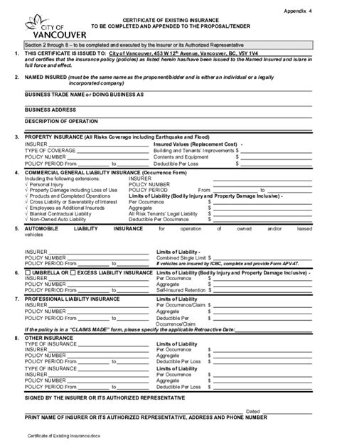 Fillable Online Bids Vancouver REQUEST FOR PROPOSALS RFP CONSTRUCTION