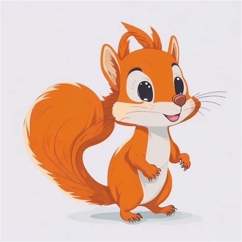 Mignon écureuil Dessin Animé Illustration Vectorielle Fond Blanc
