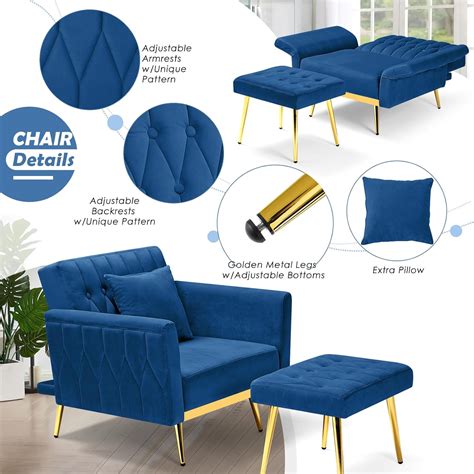 Silla Decorativa De Terciopelo Con Respaldo Y Reposabrazos Ajustables