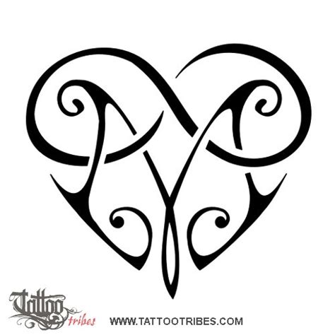 Letter M With Heart Tattoo