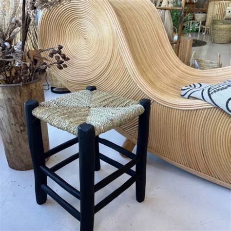 Tabourets En Bois Et Doum D Inspiration Maroc HYDILE