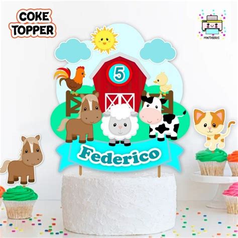 Kit Imprimible Cake Topper Adorno Torta La Granja M2 PRINTDISEÑOS