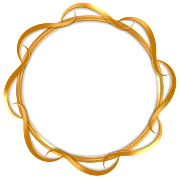 Aesthetic Golden Circle Frame Frames Circle Golden Png Transparent