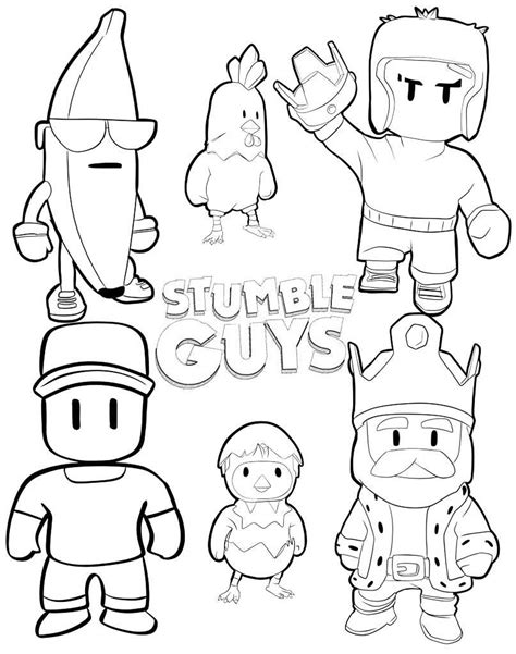 Postacie Stumble Guys Kolorowanka Do Druku