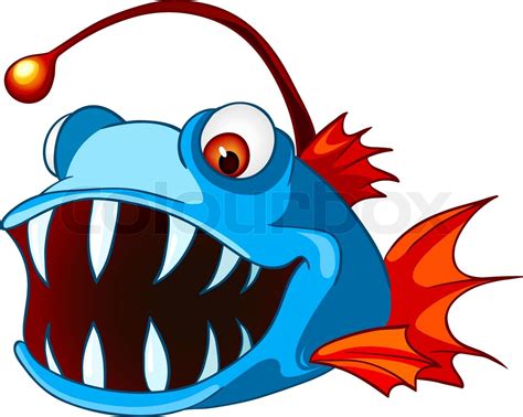 Cartoon Charakter Fisch auf weißem Hintergrund Stock Vektor Colourbox