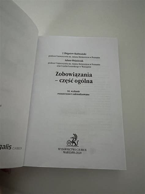 Zobowiązania część ogólna Zbigniew Radwański Sulechów OLX pl
