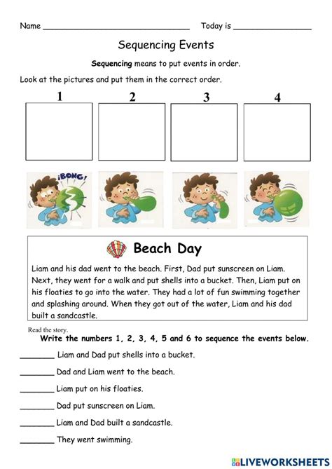 Sequence Of Events Online Worksheet For 2 You Can Do The Exercises