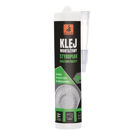 Klej montażowy do styropianu kasetonów rozet 280 ml Dragon Leroy Merlin