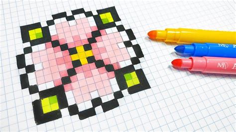 Pixel Art Hecho a mano Cómo dibujar una flor Dibujos en cuadricula
