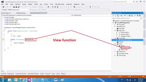 dot net by vickypedia hello world program with mvc