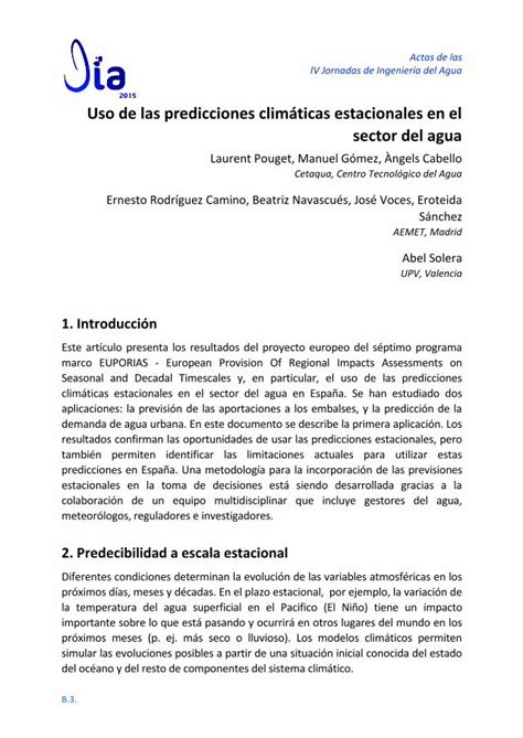 PDF Uso de las predicciones climáticas estacionales en el sector del