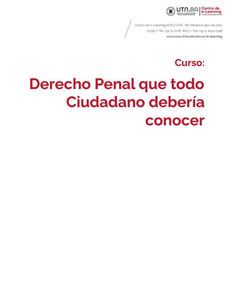 Unidad 3 Derecho Procesal Instrucción y Juicio Curso Derecho Penal