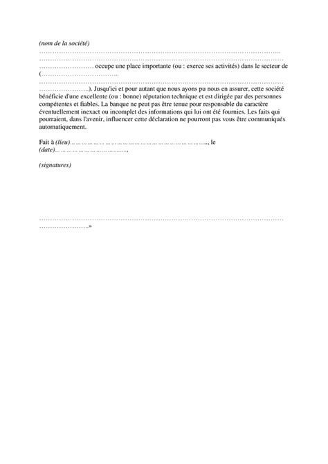 Model D Attestation Bancaire DOC PDF Page 2 Sur 2