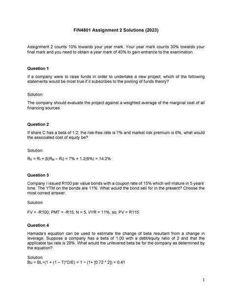 fin4801 assignment 2 solutions my unisa 1 fin4801 assignment 2 solutions 2023 assignment 2