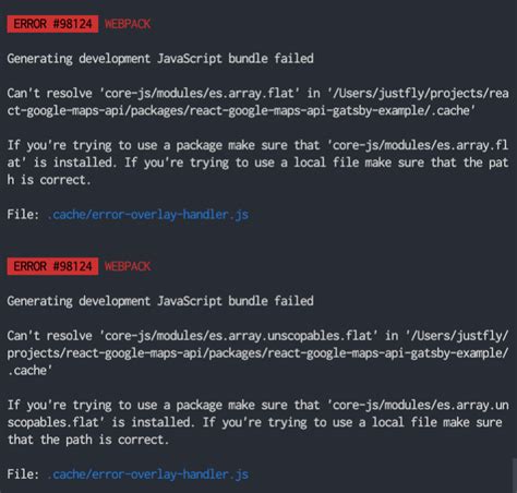 can t resolve core js modules es array flat and core js modules es array unscopables flat