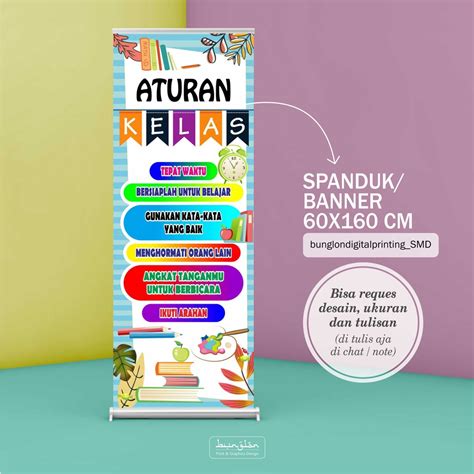 Jual Spanduk Banner Peraturan Ruang Kelas Pedoman Ruang Kelas