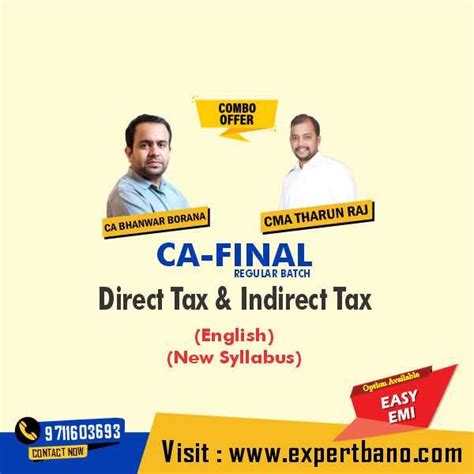 Ca Final Direct Tax Indirect Tax Regular Batch By Ca Bhanwar Borana