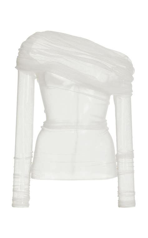 Ruched Off The Shoulder Silk Top By Christopher Esber Moda Operandi