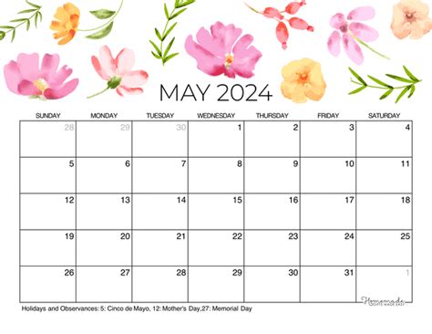 Printable May 2024 Calendar