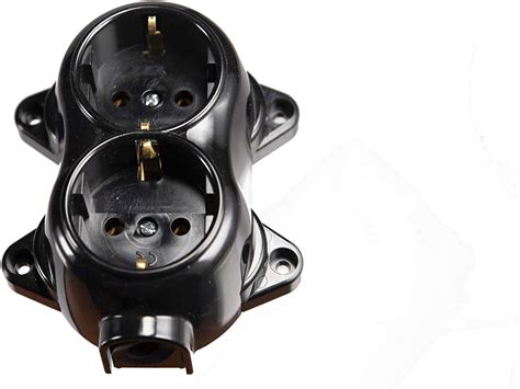 Aufputz Vintage 2 Fach Schuko Steckdose Lichtschalter Rund Retro
