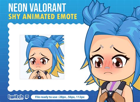 Neon Valorant Animated Shy Emote For Twitch Twitch Animated Etsy Uk